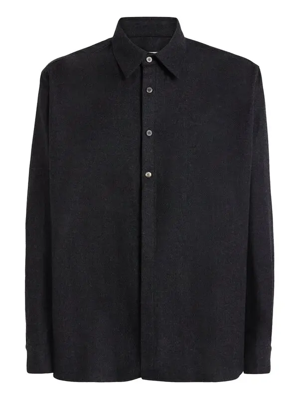 LE17SEPTEMBRE Wool Half-placket Overshirt - Grey