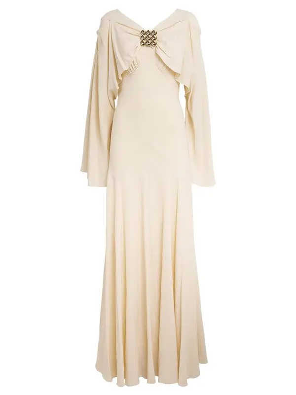 Rabanne Cape-sleeve Gown - Yellow