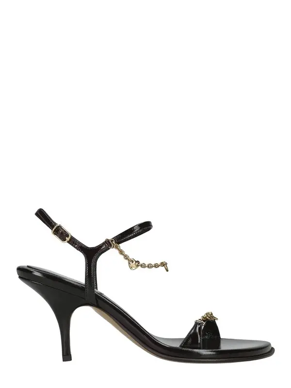 Chloé Patent Leather Zia Heeled Sandals 80 - Black