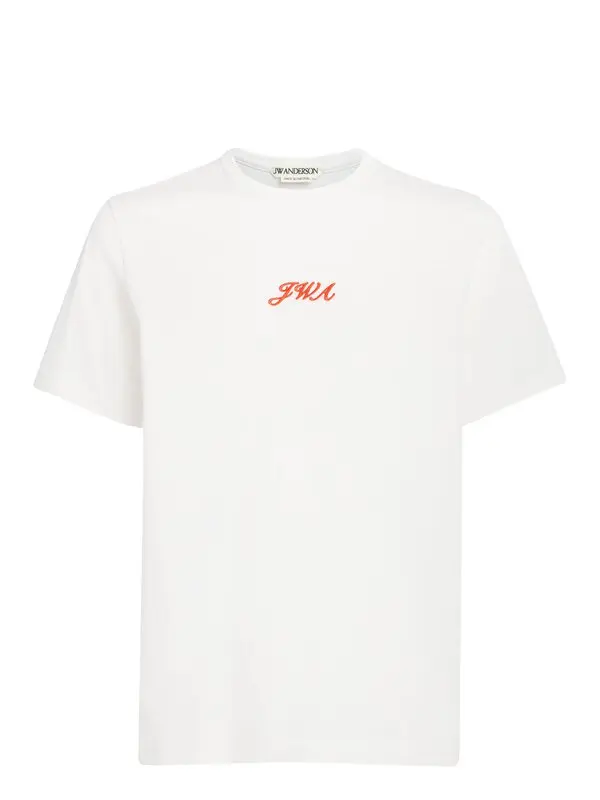 JW Anderson Cotton Logo-embroidered T-shirt - White