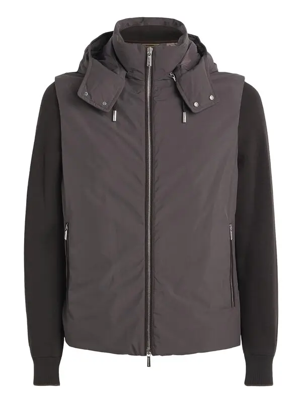 MOORER Down Evan Bomber Jacket - Brown