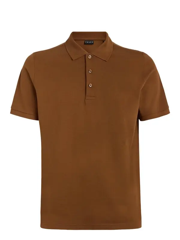 Falke Pima Cotton Piqué Polo Shirt - Brown