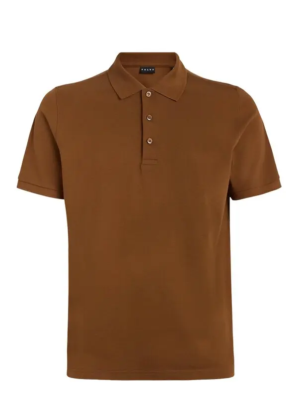 Falke Pima Cotton Piqué Polo Shirt - Brown