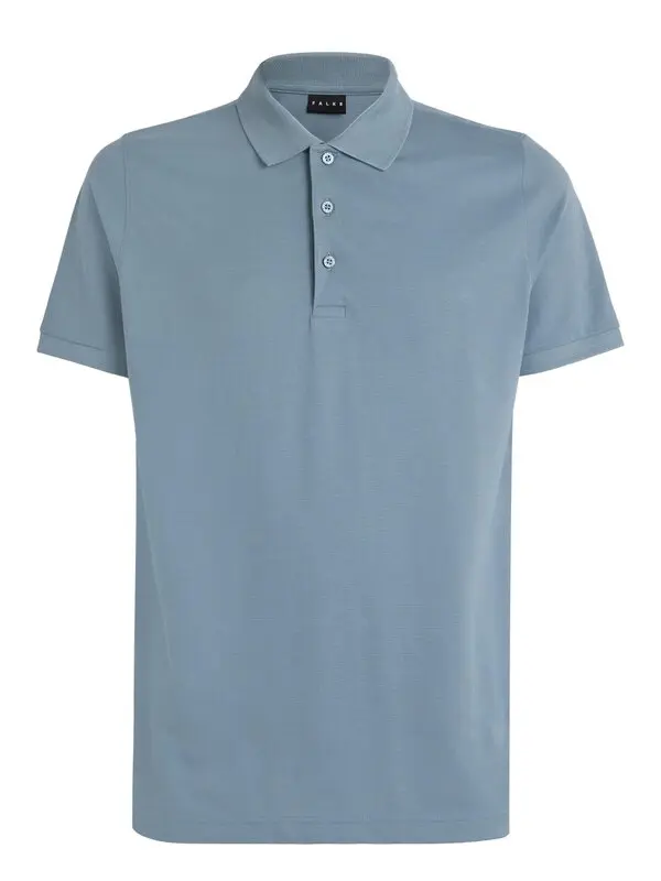 Falke Pima Cotton Piqué Polo Shirt - Blue