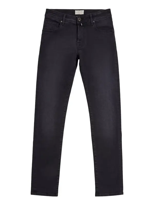 Jacob Cohen Pony Hair-patch Nick Slim Jeans - Black
