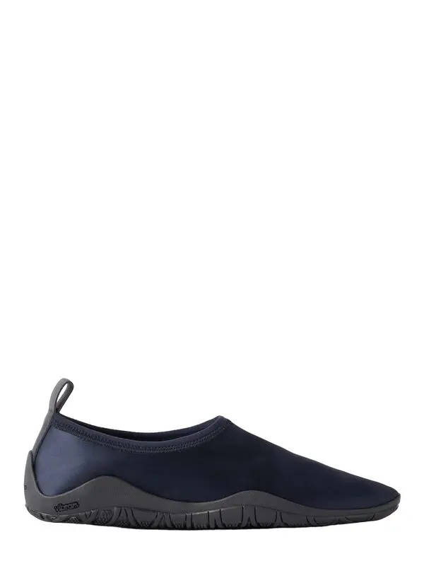 JIL SANDER Elbe Rubber-trimmed Satin Flats - Navy