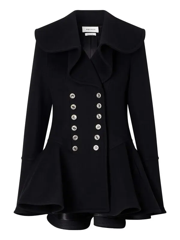 Alexander McQueen Double-breasted Wool Coat - Black