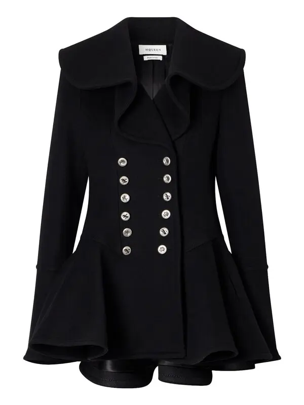 Alexander McQueen Double-breasted Wool Coat - Black
