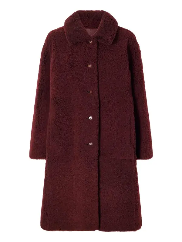 Veronica De Piante Romy Shearling Coat - Red