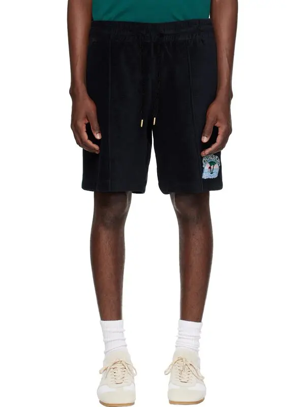 Casablanca Embroidered Drawstring Shorts - Black