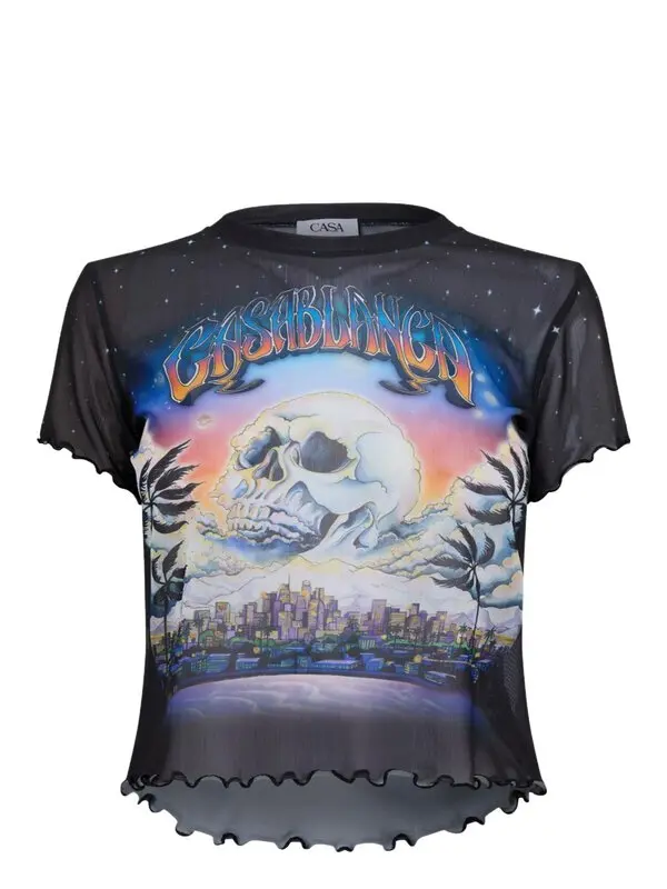 Casablanca Graphic Logo Crew Neck T-shirt - Black