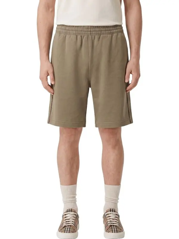 Burberry Cotton Athletic Shorts With Elasticated Waist And Ekd Logo - Brown
