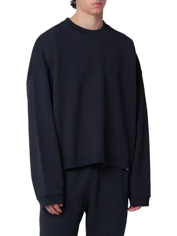 REPRESENT Relaxed Fit Crewneck Jumper In Cotton With Dropped Shoulders - Navy