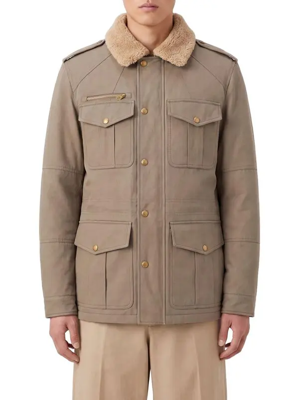 Brunello Cucinelli Cotton And Nappa Sahariana Jacket With Thermore® Padding - Green