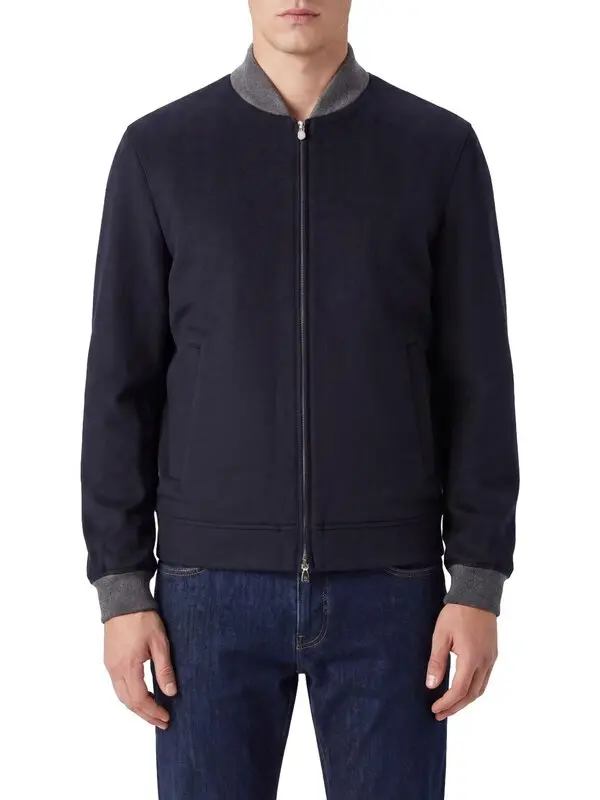 Brunello Cucinelli Pure Cashmere Bomber Jacket - Blue