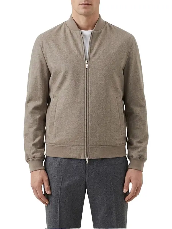 Brunello Cucinelli Pure Cashmere Bomber Jacket - Grey