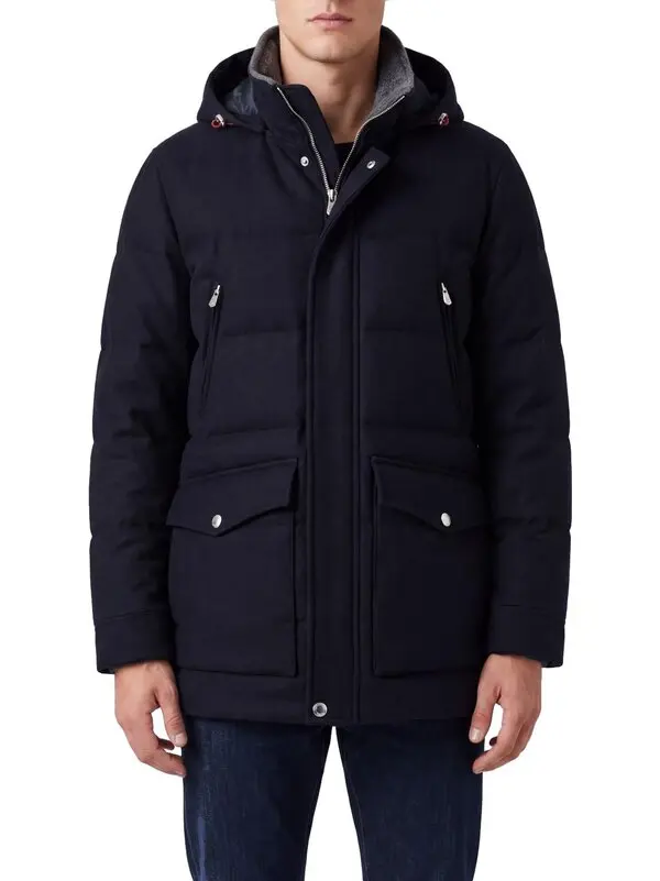 Brunello Cucinelli Padded Wool Parka With Detachable Hood - Grey 1
