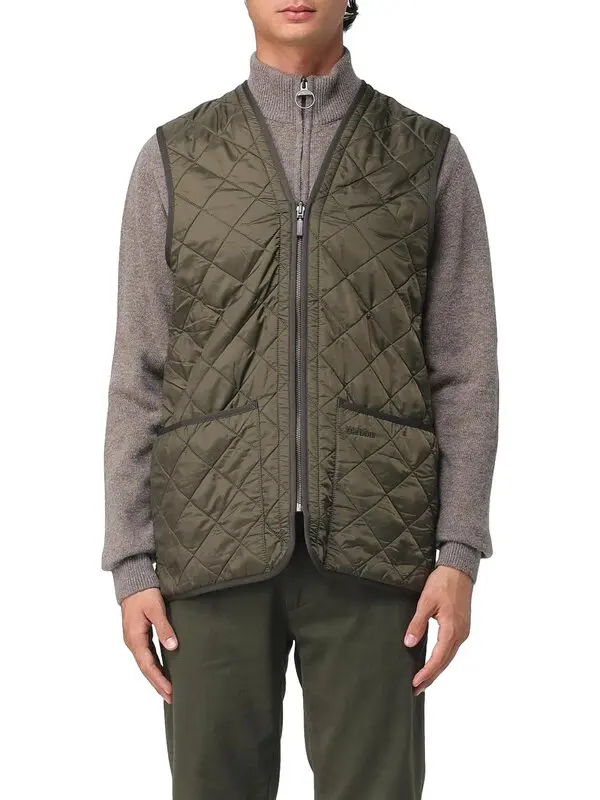 Barbour Quilted Nylon Waterproof Gilet With Fleece Lining - Olive
