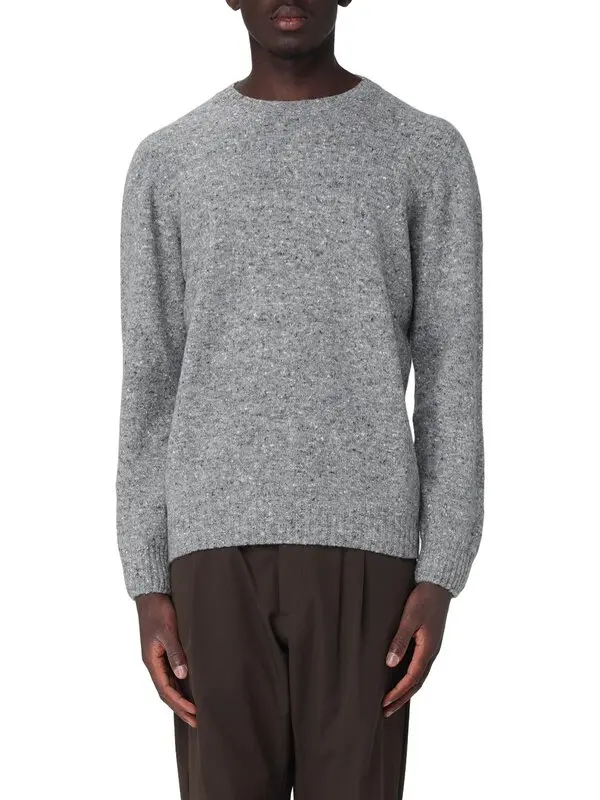 DRUMOHR Long-sleeved Crewneck Jumper In A Virgin Wool And Cashmere Blend - Grey