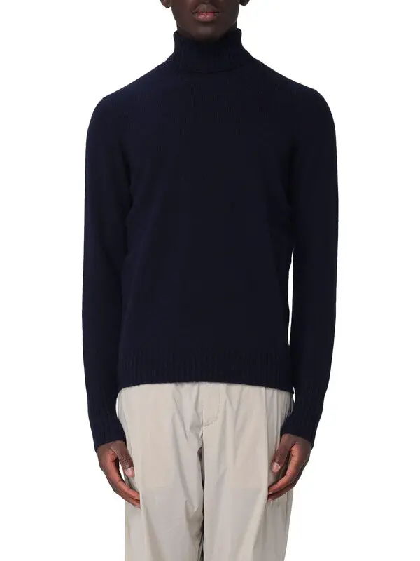 DRUMOHR Long-sleeved Turtleneck In Pure And Soft 100% Lambswool - Navy