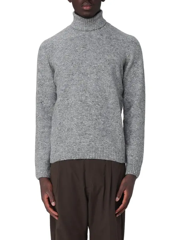 DRUMOHR Long-sleeved Turtleneck In A Fine Wool And Cashmere Blend - Grey