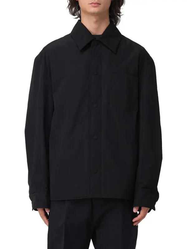 AMI Paris Relaxed Fit Shirt Jacket In A Cotton Blend With Dropped Shoulders - Black