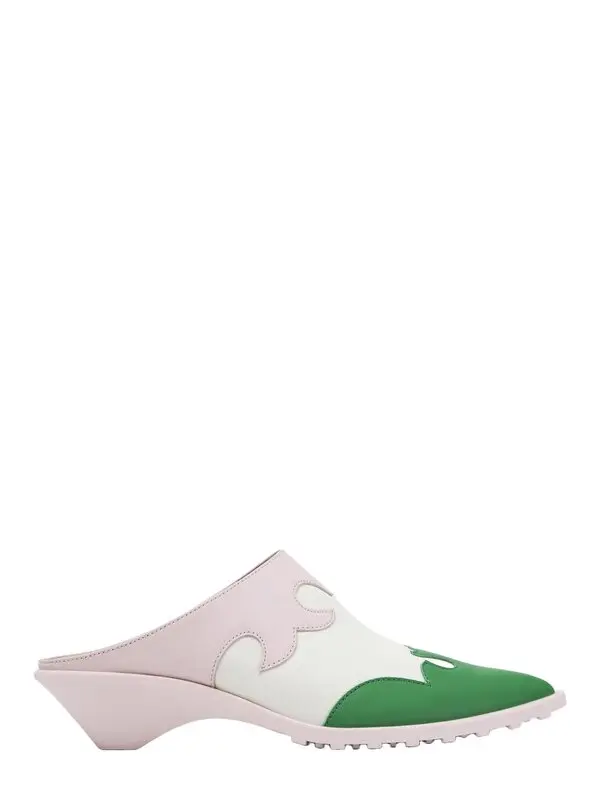 Camper Anita Smooth Calfskin Mules With Low Flared Heel - Multicolor