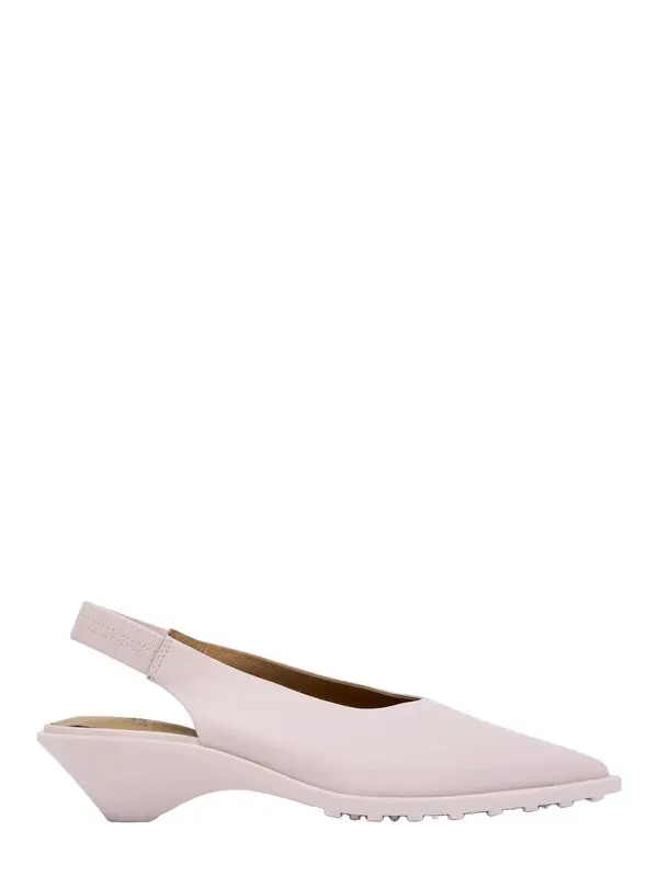 Camper Anita Smooth Calfskin Slingback Pumps With Low Flared Heel - Pink