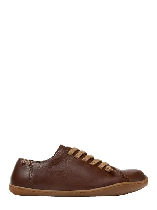 Camper Peu Calfskin Slip-on Sneakers With Elasticated Laces - Brown