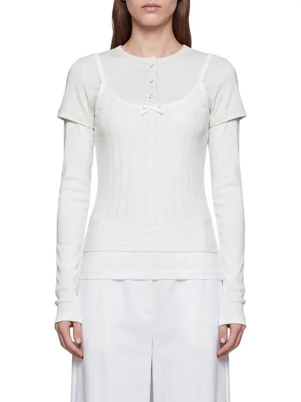 Acne Studios Slim-fit Long-sleeved Ribbed Jersey Top - White
