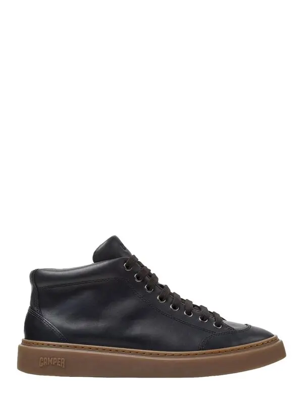 Camper Runner Twentyfive Mid-top Smooth Leather Trainers With Padded Ankle - Black