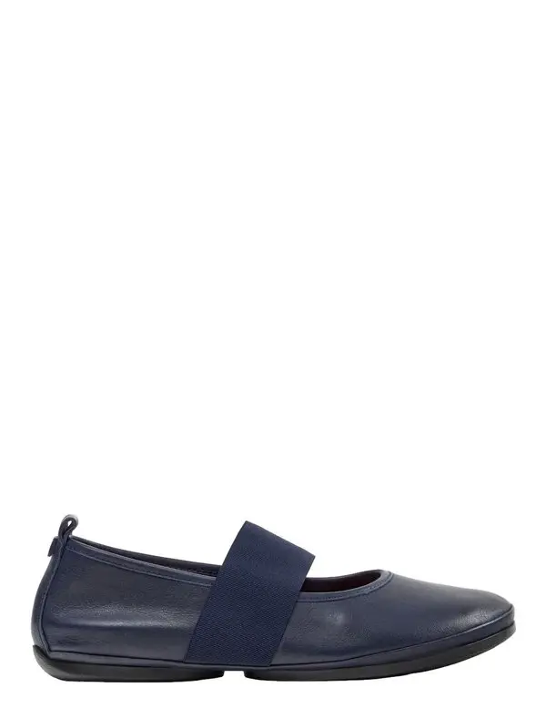 Camper Right Nina Leather Mary Jane Ballet Pumps With Elastic Inserts - Blue