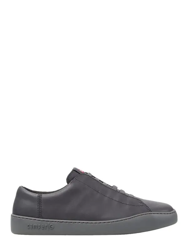Camper Peu Touring Slip-on Sneakers In Calfskin Leather With Elastic Laces - Grey
