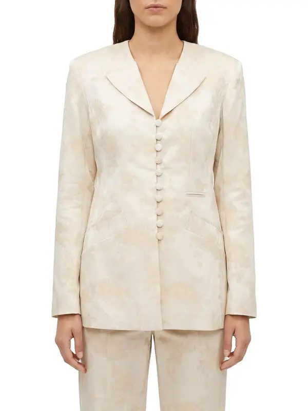 GANNI Button Detailed Blazer - Ivory