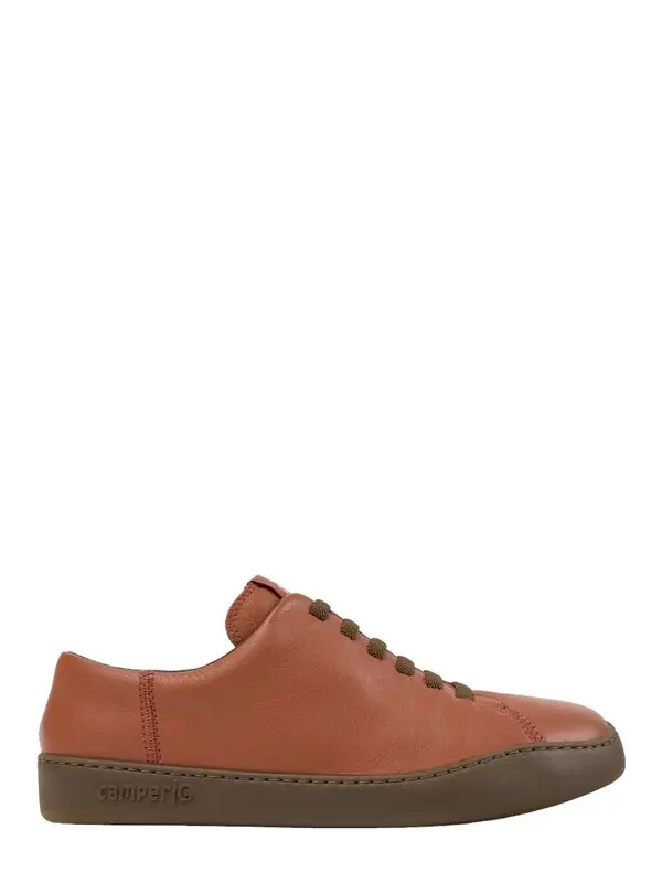 Camper Peu Touring Slip-on Sneakers In Calfskin Leather With Elastic Laces - Red