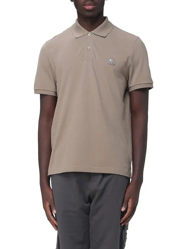 Moose Knuckles Short-sleeve Cotton Polo Shirt With Applied Logo Patch - Beige