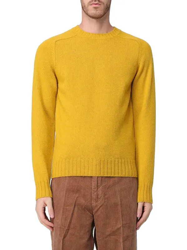 SEBAGO Long-sleeve Wool Crewneck Jumper With Ribbed Trims - Ocher