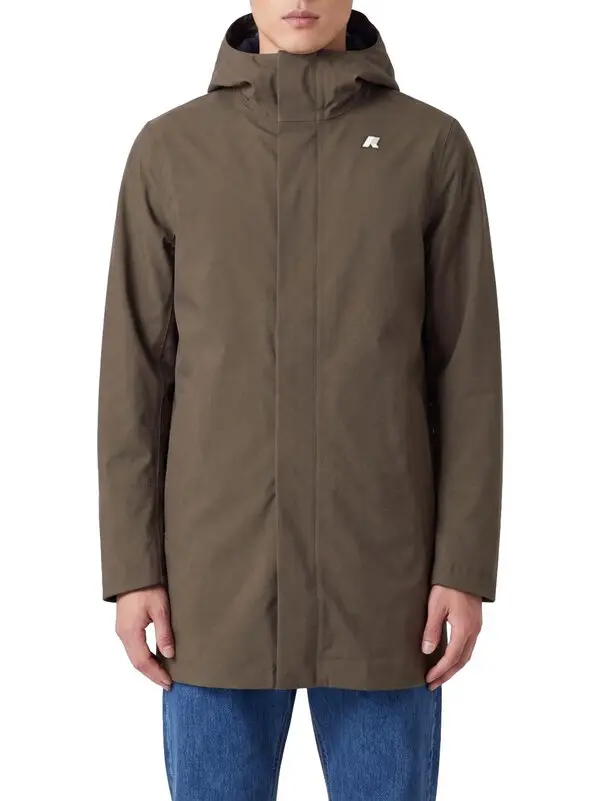 K-WAY Marlyn Technical Stretch Fabric Windbreaker Jacket With Hood - Green