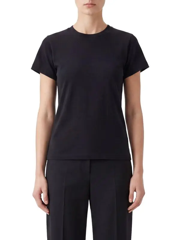 THE ROW Cotton Crewneck Short-sleeve T-shirt - Black