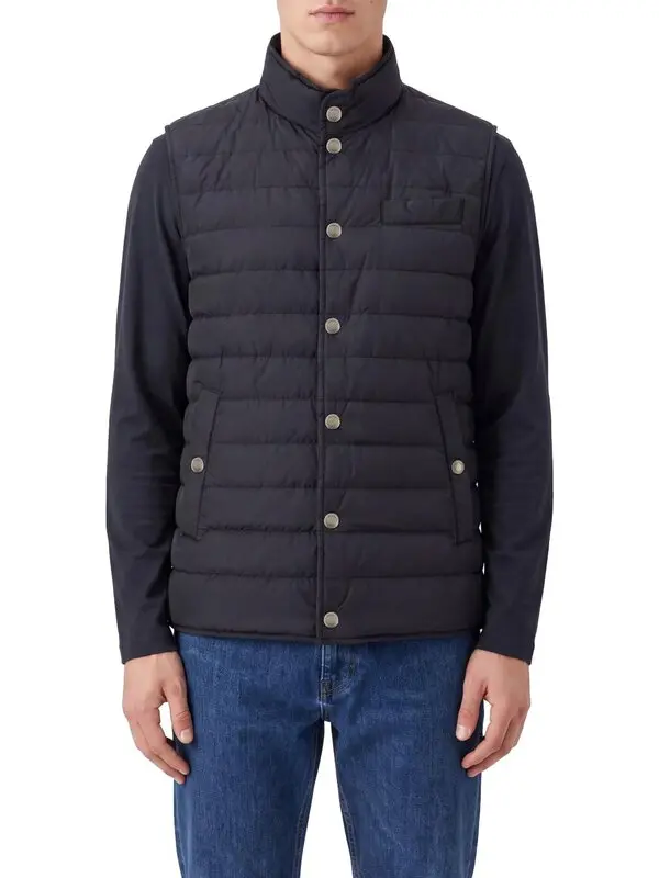Brunello Cucinelli Water-repellent Nylon Padded Gilet With High Neck - Blue