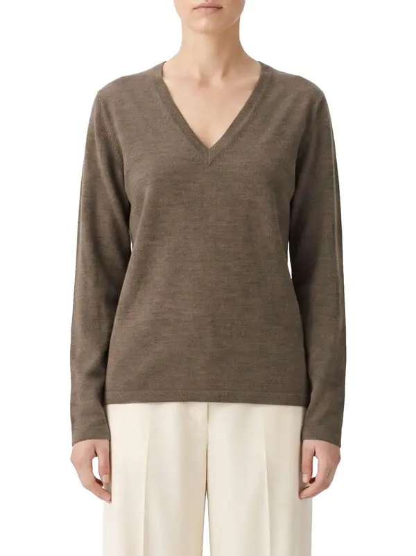 THE ROW Cashmere V-neck Jumper - Grey