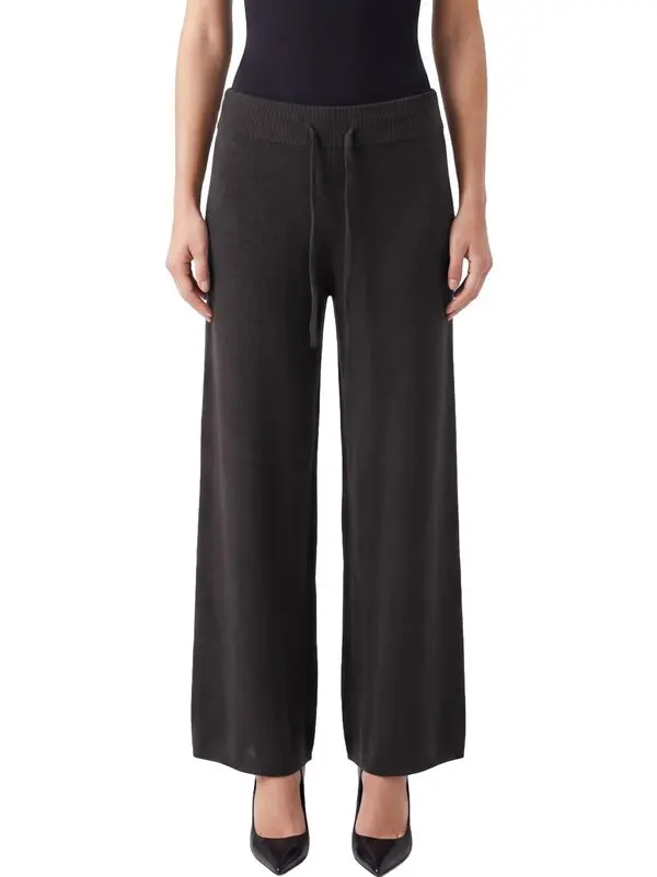 LISA YANG Pure Cashmere Wide-leg Drawstring Trousers - Brown