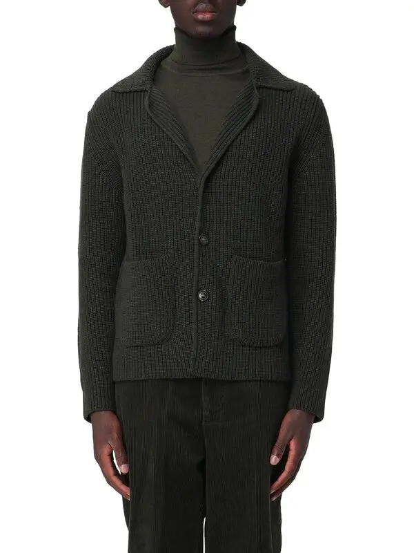 BROOKSFIELD Casual Knit Blazer In Lambswool Blend With Lapels And Patch Pockets - Green