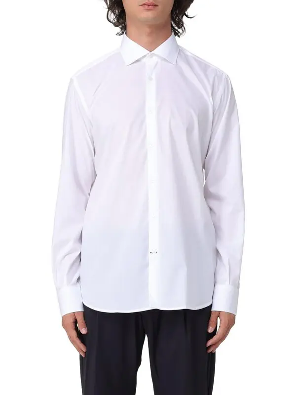BROOKSFIELD French Collar Classic Shirt In Cotton Poplin - White