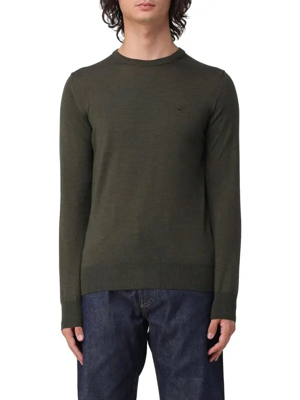 BROOKSFIELD Crewneck Wool Jumper With Long Sleeves And Ribbed Trims - Sage