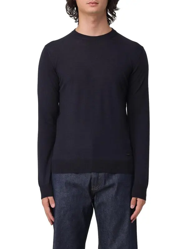 BROOKSFIELD Shawl Collar Wool Cardigan With Button Closure - Navy