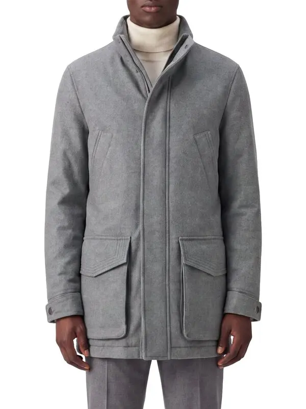 Brunello Cucinelli Single-breasted Short Coat In 100% Cashmere With High Collar - Grey