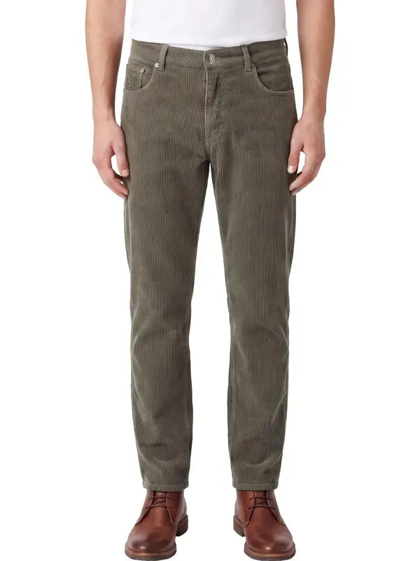 Brunello Cucinelli Slim Fit Corduroy Trousers - Mud