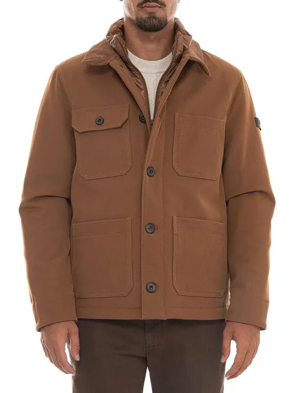 Peuterey Bergher Cotton Drill Windbreaker Jacket With Primaloft® Padding - Camel