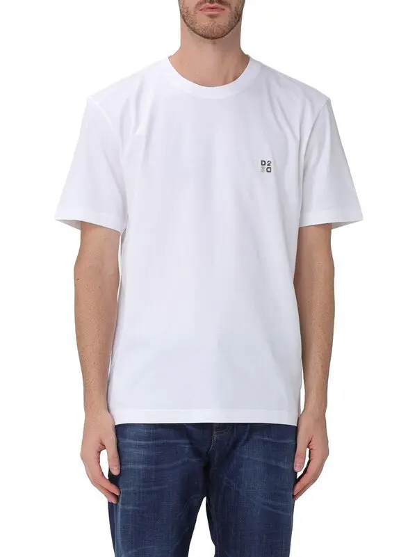 Dsquared2 Crewneck Cotton T-shirt With Contrast Logo - White